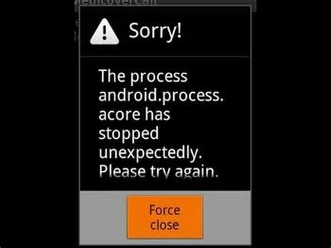 HOW To Prevent And FIX Process Android Acore Has Stopped Error And Process SEC Errors