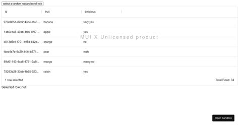 material ui x grid scroll to indexes demo simple forked codesandbox