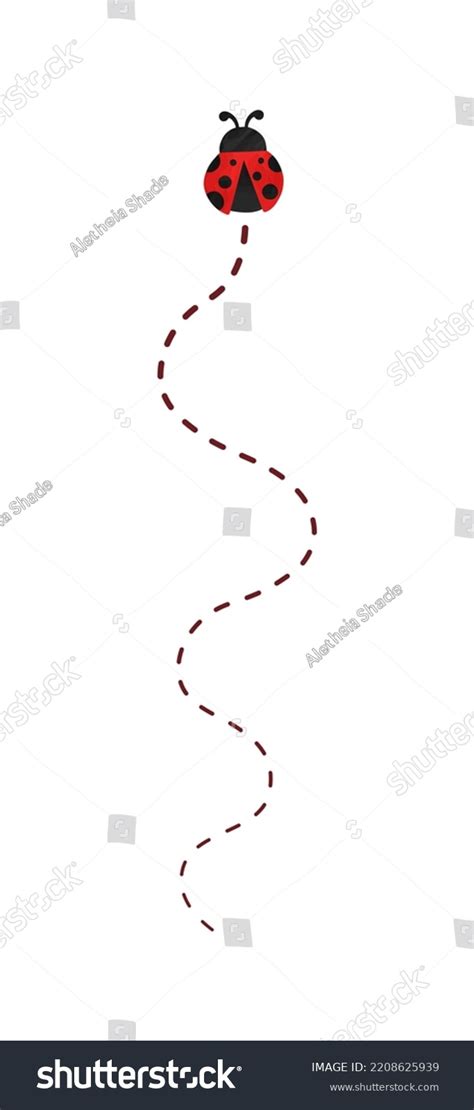 Flying Ladybug Trail Clipart Vector Illustration Stock Vector Royalty Free 2208625939