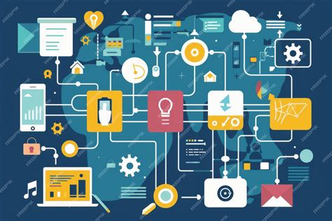 premium photo graphic illustration of various interconnected tools
