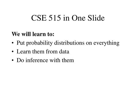 Ppt Cse 515 Statistical Methods In Computer Science Powerpoint