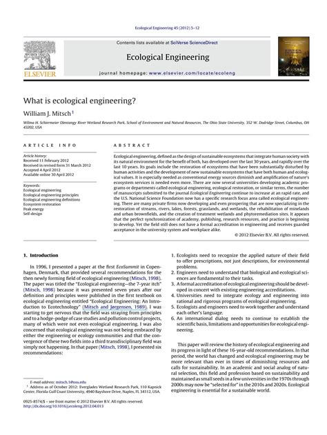 Solution What Is Ecological Engineering Studypool