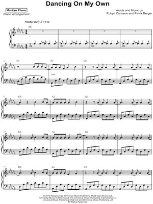 Dancing On My Own Sheet Music By Robyn