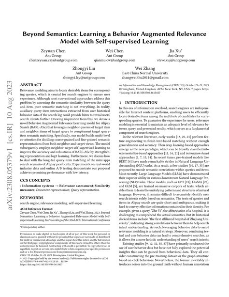 Pdf Beyond Semantics Learning A Behavior Augmented Relevance Model