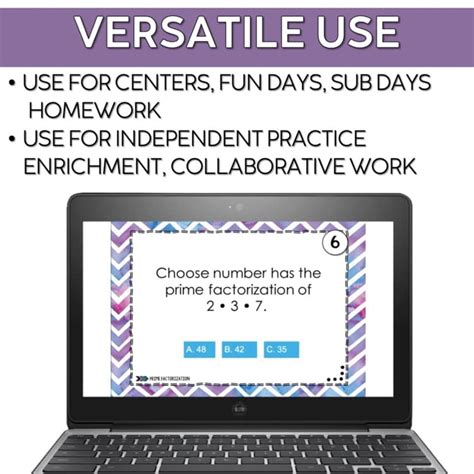 Prime Factorization Activities Digital Task Cards And Quiz Tpt