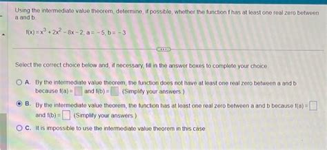 Solved Using The Intermediate Value Theorem Determine If