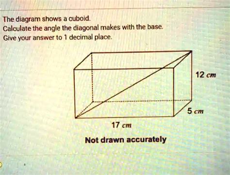 Solved The Diagram Shows A Cuboid Calculate The Angle The Diagonal Makes With The Base Give