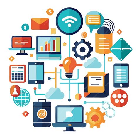 connected devices forming a network of ideas and information premium ai generated vector