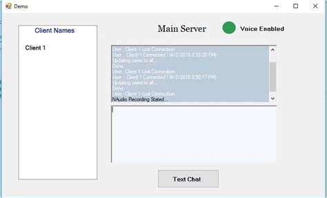 Winforms Multiple Client Send And Receive Voice Using Naudio C Tcp