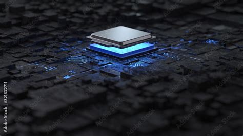 Central Computer Processors CPU Concept D Rendering Conceptual Image Stock Illustration