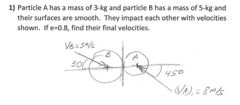 solved 1 particle a has a mass of 3−kg and particle b has a