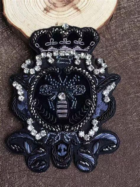 Crown Bee Iron On Patch Crown Bee Embroidered Patchescute Bee Sew On