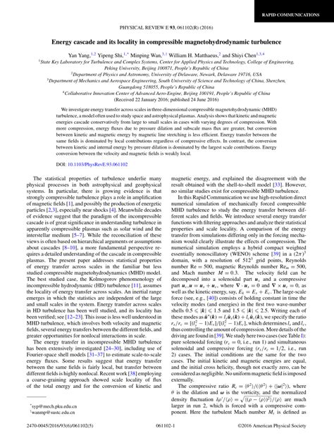 Pdf Energy Cascade And Its Locality In Compressible