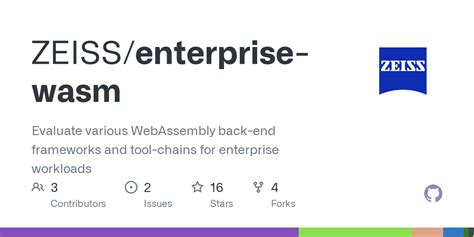 github zeiss enterprise wasm evaluate various webassembly back end