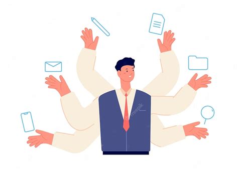 Premium Vector Multitasking Concept Employment Self Multitask