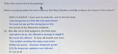 Solved Select The Correct Text In The Passage Which Excerpt Provides