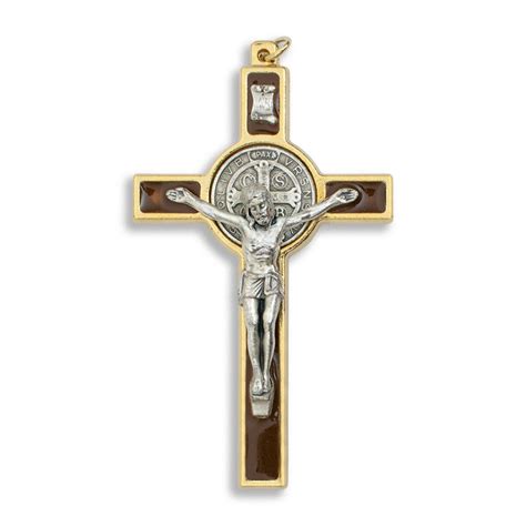 Croce San Benedetto Oro E Smalto Marrone Myriam