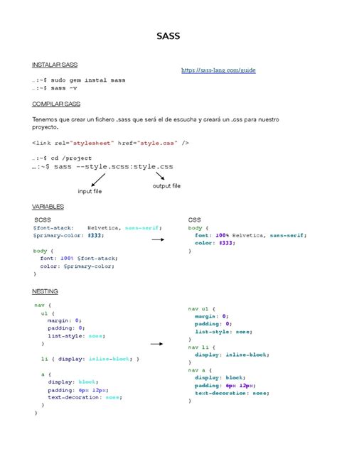 Sass Css Preprocesor Basics Pdf Design Computer File Formats