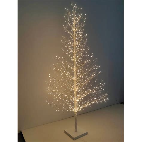 Hi Line T 5 91 Ft White Birch Pre Lit White Artificial Christmas