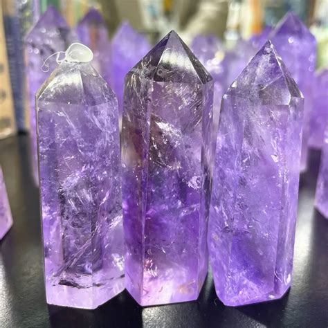 40 80g High Quality Natural Purple Quartz Amethyst Crystal Wand Decorative Healing Points Reiki
