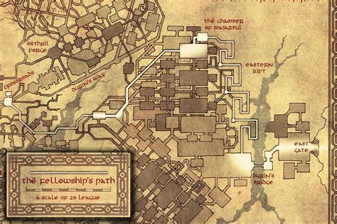 Moria Map Middle Earth Map Canvas Print Fantasy Wall Art Etsy