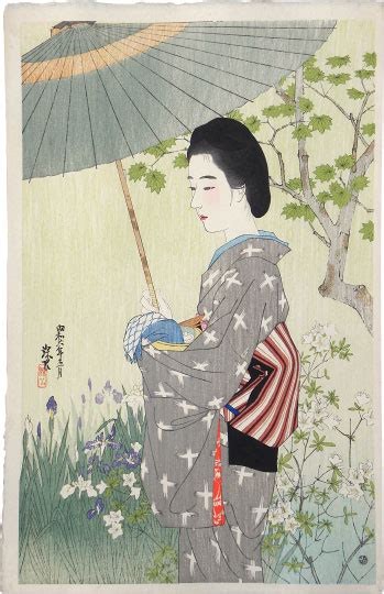 Scholten Japanese Art Woodblock Prints Ito Shinsui Early Summer Rain