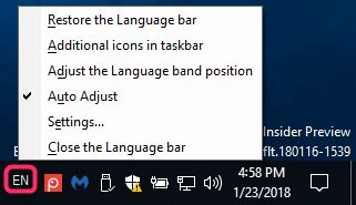 Turn On Or Off Language Bar And Input Indicator In Windows Tutorials