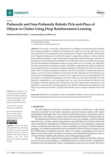Pdf Prehensile And Non Prehensile Robotic Pick And Place Of Objects In Clutter Using Deep