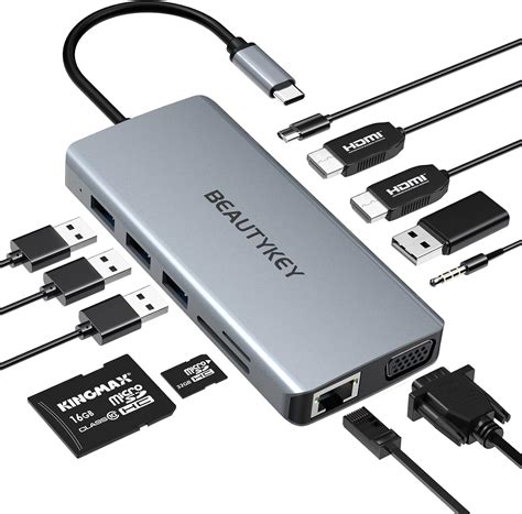 Usb C Docking Station Dual Monitor Hdmi Adapter 12 In 1 Triple Display Usb C Hub With Vga