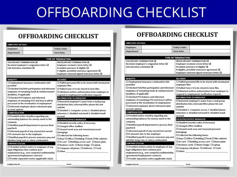 Comprehensive Offboarding Checklist Hr Template For Efficient Employee