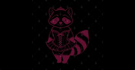 Cute Coquette Rococo Raccoon In Frilly Corset With Tiara Coquette
