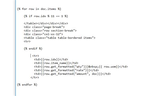 Limit The Number Of Table Rows Print Formats Frappe Forum