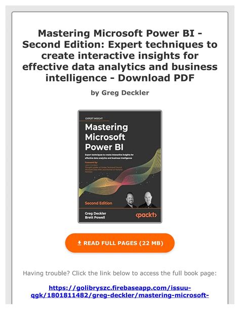 (Ebook) Mastering Microsoft Power BI - Second Edition: Expert techniques to create interactive ...