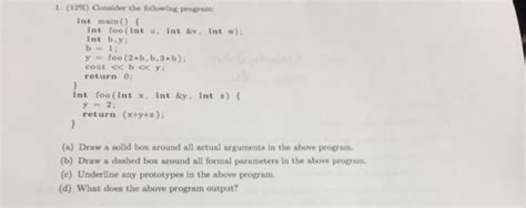 Solved Consider the following program: Draw a solid box | Chegg.com