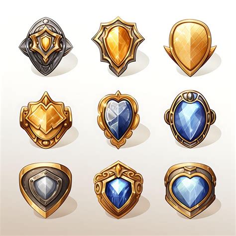 Watercolor Of Shield Ring Bold Ring Brass Shield Shaped Gold Plated