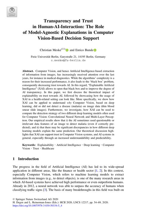 Pdf Transparency And Trust In Human Ai Interaction The Role Of Model