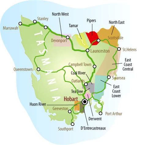 Map Of Tasmania Wine Regions