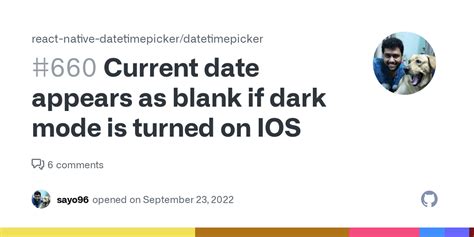 Current Date Appears As Blank If Dark Mode Is Turned On Ios · Issue