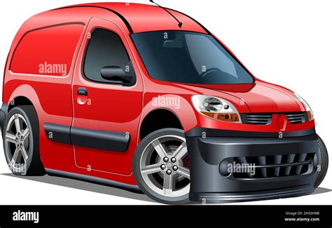 Cartoon Delivery Van Isolated On White Background Available Eps 10