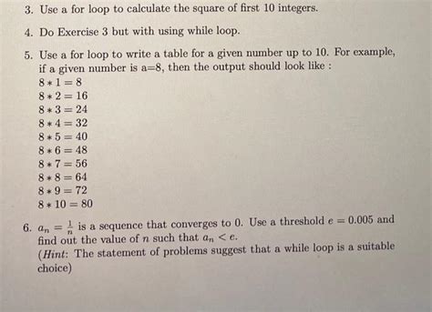Solved Use A For Loop To Calculate The Square Of First Chegg