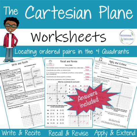 Cartesian Plane Coordinate System Graphing Ordered Pairs Year 5 6 Math Worksheets