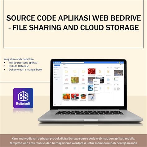 jual source code aplikasi web bedrive file sharing and cloud storage