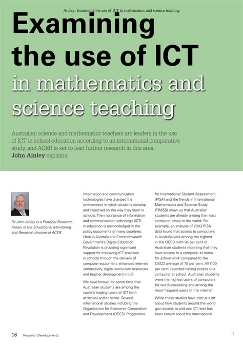 Pdf Examining The Use Of Ict In Mathematics And Science Teaching
