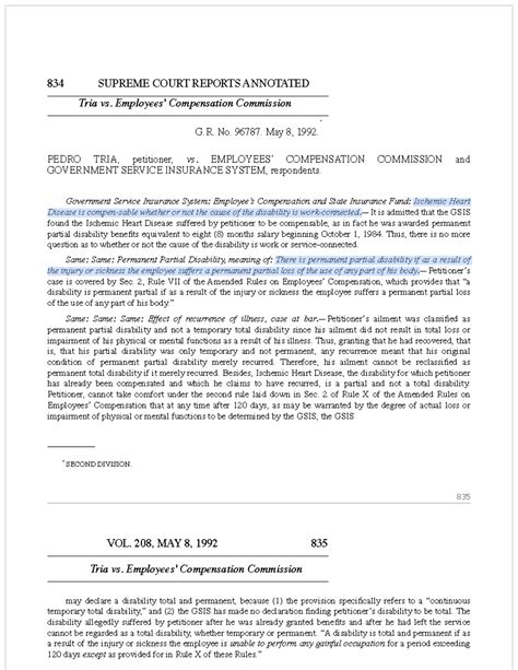 Tria Vs Ecc Case 834 Supreme Court Reports Annotated Tria Vs Employees Compensation