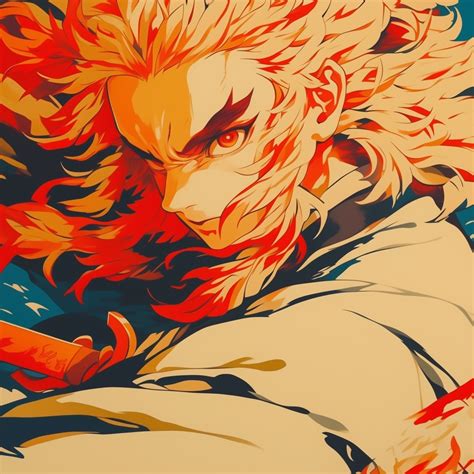 3000x3000 Resolution Kyojuro Rengoku Spirit Hd Manga Art 3000x3000