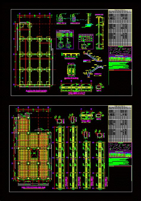 Structural Plan Of A 4 Story Building In Dwg 151 Mb Cad Library