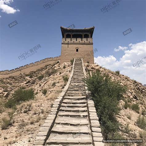 Ai创作图烽燧瞭望台 烽火烽燧 敌楼城楼 司马台堡烽火台 雁门塞 锁阳楼 长城夯土烽火台 箭楼敌楼 长城箭楼 宁夏长城 大漠烽火台 天下第一堡