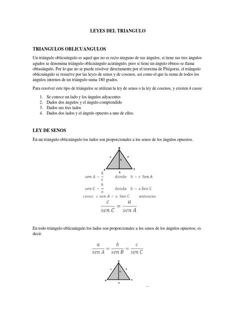 Leyes Del Triangulo Descargar Gratis Pdf Funciones Trigonométricas