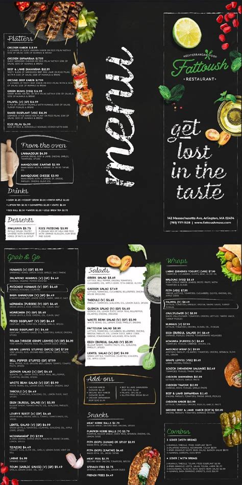 Menu At Fattoush Restaurant Arlington