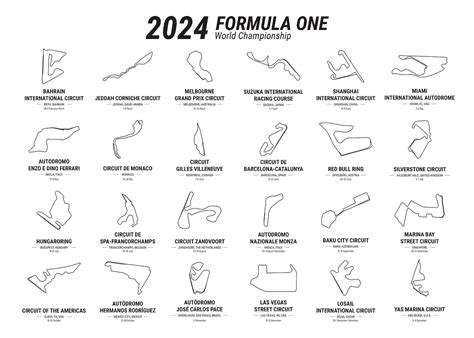 2024 Formula 1 Season Maps Poster Picture Metal Print Paint By
